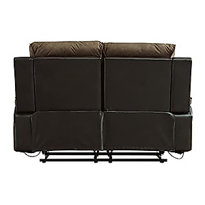 Signature Design by Ashley Woodsway Traditional Pull Tab Reclining Loveseat, Brown