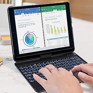 LENRICH Keyboard Case for iPad Air 11 inch M2 2024,Mulit Touchpad Backlight for iPad Pro 11-inch 4th/3rd/2nd/1st/iPad Air 5th/4th Generation 10.9 inch 360 Swivel Rotatable Thin Light Cover