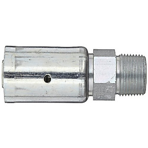 Dixon Holedall 12P1 Plated Carbon Steel Hose Fitting, External Swage Uni-Range Male Coupling with Ferrule, 3/4" Hose ID, 1-10/64" - 1-14/64" Hose OD