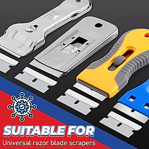 DIYSELF Single Edge Razor Blades, 100 Blades, Razor Blades Refiils for Razor Scraper, Utility Knife, Heavy Duty One Edge Razor Blades, High Carbon Steel Razor Blades for Removing Decals, Stickers