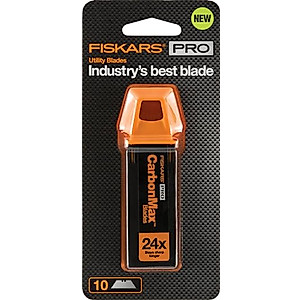 Fiskars 771020-1001 Pro Utility Knife Replacement Blades, 10 Pack, Silver 10 Count