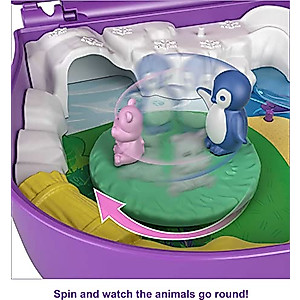 Polly Pocket Compact Playset, Elephant Adventure with 2 Micro Dolls & Accessories, Travel Toys with Surprise Reveals