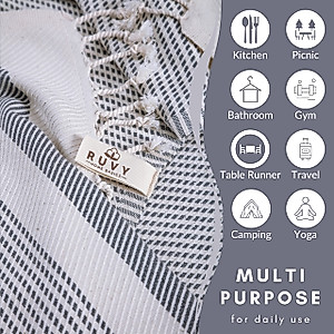 Ruvy Home Basics Turkish Hand Towels for Bathroom Set of 2 | 18"x40", Cotton | Bathroom Hand Towels & Decorative Hand Towels for Bathroom, Kitchen Towels, Dishcloth, Tea, Yoga, Face, Gym - Light Grey