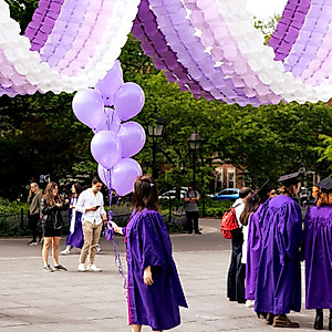 Purple White Lavender Party-Decorations Streamers-Garland - 12pcs Women Girl Birthday Supplies 4-Leaf Clover Paper Banners,Baby Bridal Shower Wedding Engagement Bachelorette Graduation Decor Ouruola