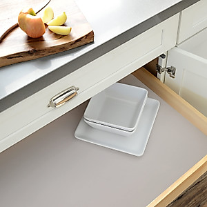 Con-Tact Brand Lite Tack Repositionable Light-Adhesive Shelf and Drawer Liner, 12" x 10', Almond Matte