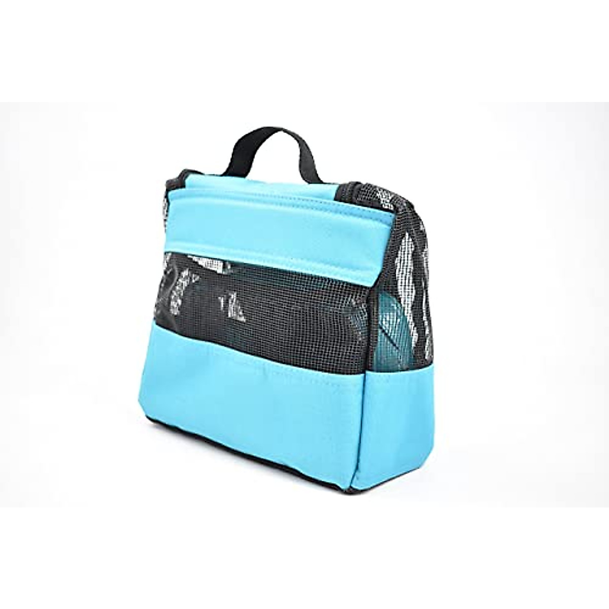 The Fine Living Co. Portable Hanging Shower Caddy Organizer Bag (Free Toiletries Case+Metal Hook) Quick Dry Mesh Shower Caddy Tote Bag Pouch For Bathroom College Dorm Camp Gym Camping 10”x4”x9”(Aqua)