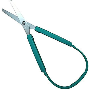 YITUAL 2 Pairs Large Left Hand Loop Scissors, Learning Scissor, Special Needs Friendly, Makes crafting easier, Educational Supplies for Developing Fine Motor Skills, 8 Inches, Green