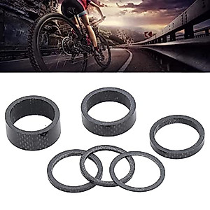 Raguso Bicycle Headset Spacer, Carbon Fiber Bike Front Fork Stem Washer Smooth Edges for Road Bikes