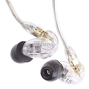 Shure SE215-CL Sound Isolating In Ear Stereo Earphones (Clear) with 3 Pairs of Triple Flange Sleeves for Better Sound Isolation