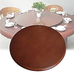 20in-38in Large Wooden Turntable Lazy Susan For Dining Table, Wooden Round Rotating Tray, 360° Swivel Lazy Susan For Home Kitchen Hotel Restaurant Serving Plate, Rotate By Hand (Color : Red-brown, S
