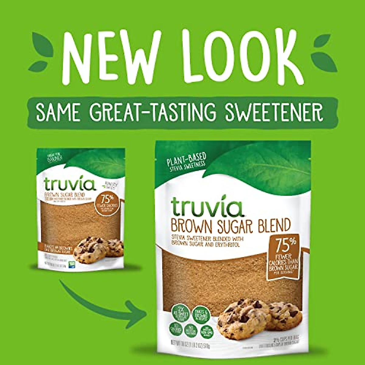 Truvia Brown Sugar Blend, Mix of Natural Stevia Sweetener and Brown Sugar, 18 oz Bag