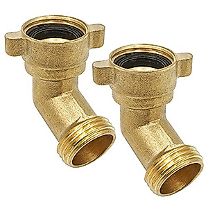 Garden Hose Elbow Connector ? Degree Solid Brass Adapter Hose Extender for Eliminates Stress and Strain On RV Water Intake Hose Fittings