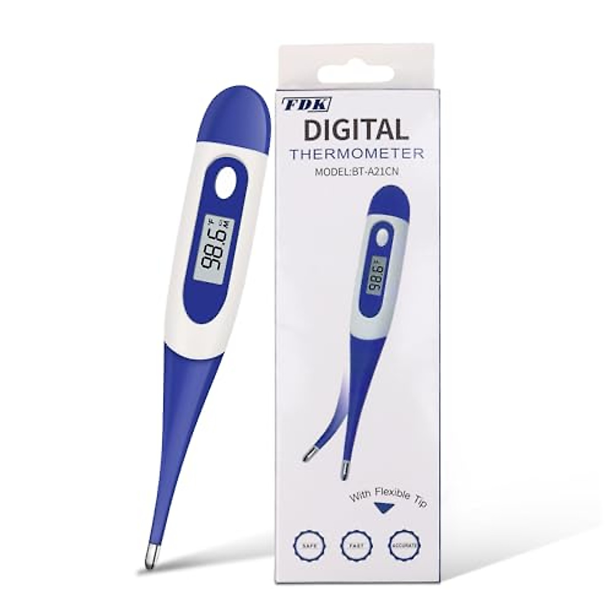 FDK Thermometers for Adults & Kids - Medical Grade, Accurate Oral/Armpit, Ideal for Travel, Easy-to-Read Digital Display, Default, BT-A21CN