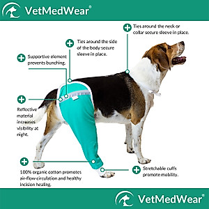 After Surgery Wear Hip and Thigh Wound Protective Sleeve for Dogs. Dog Recovery Sleeve. Recommended by Vets Worldwide (X-Large, Gray)