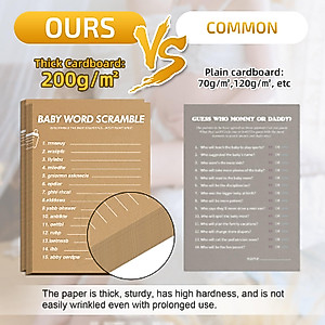 GAMSUNSTAR Baby Shower Games-Baby Shower Word Scramble Game,50 Cards for Each Game(with Answer),Thick Paper,Hilarious,Funniest Baby Shower Games Ever