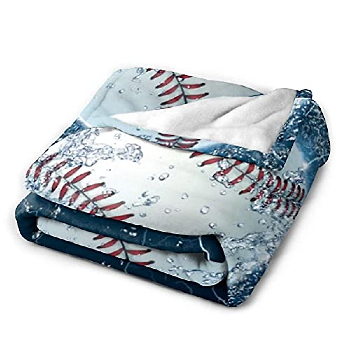Soft Baseball Blanket Microfiber Flannel Throw Blanket for Kids and Adults Plush Fleece Sherpa Throw Blanket for Couch Sofa Bedding Living Room (Baseball Blanket B, 130cm x 150cm(51'' x 59''))