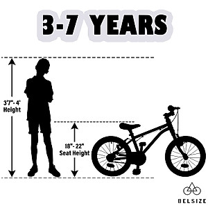 A11N SPORTS BELSIZE 16-Inch Belt-Drive Kid's Bike, Lightweight Aluminium Alloy Bicycle(only 12.57 lbs) for 3-7 Years Old