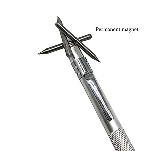 NEPAK 4 Pack Metal Scribe Tool,Tungsten Carbide Scriber Pen with Magnet, for Machinist,Engraving,Welding(with 24 Marking Tips)