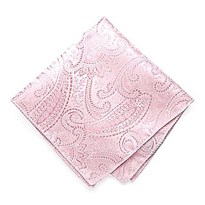 tiemart Pattern Pocket Square (Pale Pink Clara Paisley)
