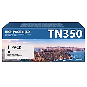 ALUMUINK TN350 Black Toner Compatible TN-350 Toner Cartridge Replacement for Brother DCP-7010 MFC-7225 7820 HL-2040 2040N IntelliFax 2910 2850 Printer Toner Cartridge (1-Pack, Black)