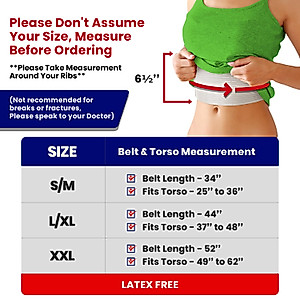 Rib Brace Chest Binder | Rib Belt to Reduce Rib Cage Pain | Chest Compression Support for Rib Muscle Injuries, Bruised Ribs | Breathable Chest Wrap Rib Brace for Women Men | (XXL 52 Inch)