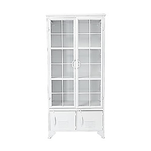 Creative Co-Op Metal Shelves & 4 Doors Cabinets and Shelf Units, White