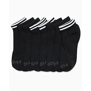 AND1 Boys' Socks - Athletic Cushion Quarter Cut Socks (8 Pack), Size Small-Medium, Solid Black