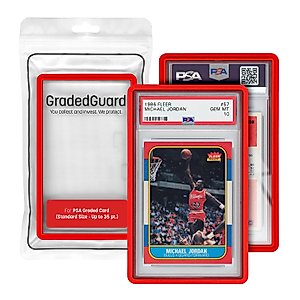 GradedGuard Graded Card Guard Case for Standard PSA Slab Case | Multiple Colors | Soft Touch Matte Finish | Stackable | Made to Fit PSA | Solid TPU and PC Design. (Red)