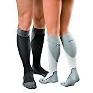 JOBST Unisex Sport Knee High 15-20 mmHg Compression Socks, 1pcs, Black/Cool Black, Medium