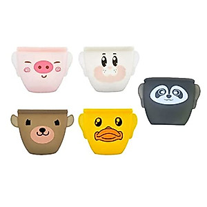 Animal Silicone Food Storage Bag 5 Bundle Pack Stand Up Leak Proof Microwaveable Container Dishwasher safe sous vide