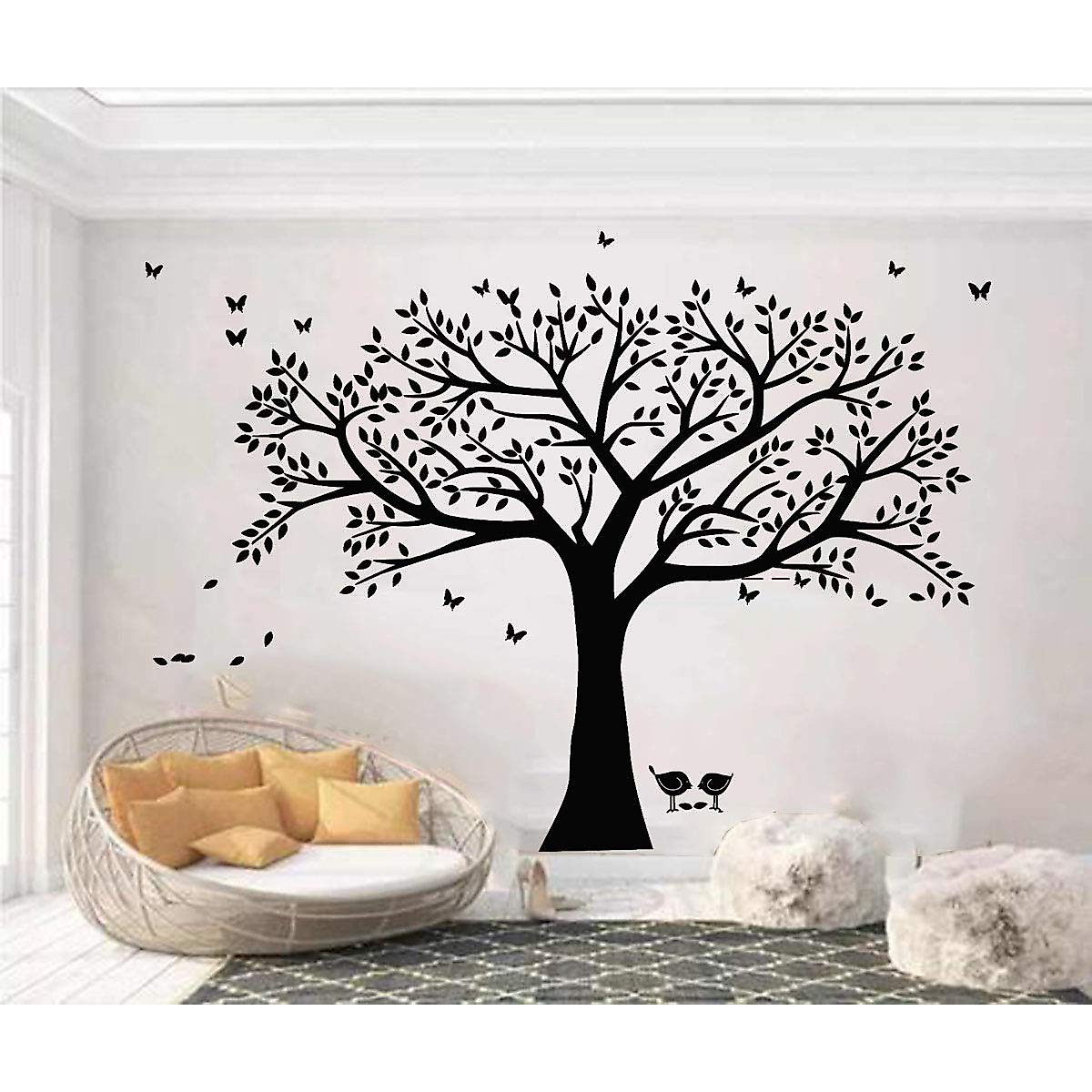 Giant Family Tree Wall Decals Bird Stickers Decals Branches Wall Stickers for Living Room Nursery Room Wall Decor
