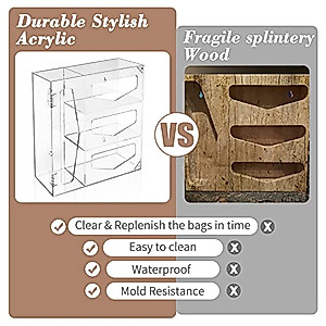 Ziplock Bag Storage Organizer, Acrylic Baggie Organizer for Drawer Kitchen Clear Plastic Food Storage Bags Holder Organizer for Gallon, Quart, Sandwich, Snap, Freezer, Slider Bags, 12 Inch