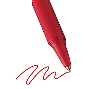 BIC 8373991 Soft Feel Ball Pen, Red, Medium Point, 12-Count