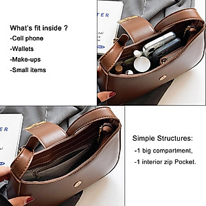 Sanxiner Classic Shoulder Bag,Retro Small Purse,Tote Bag for Women with Zipper Closure (1-Khaki)