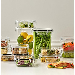 gotman Crystal Lock Airtight Food Storage Containers with Lids Gift Set(7 pack) Tritan | BPA-Free Meal Prep Container | Microwave, Freezer and Dishwasher Safe | Leak-Proof | Fresher Food