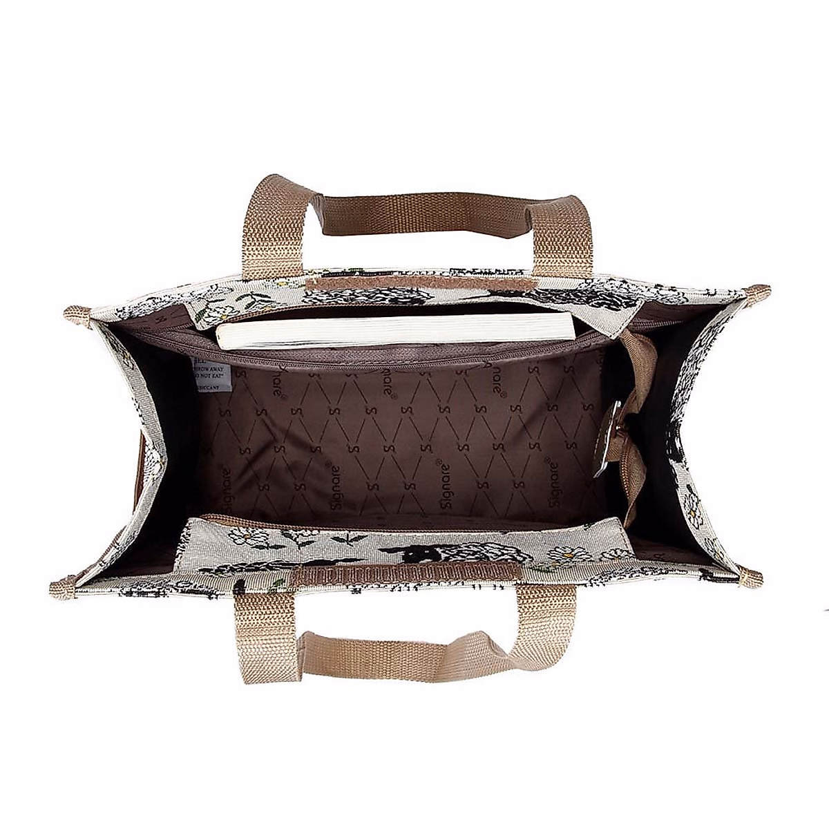 Signare Tapestry Shoulder Bag Shopping Bag for Women with Horse and Sheep Design (Spring Lamb, SHOP-SPLM)
