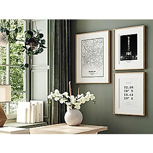 Dear Mapper Berlin Germany View Abstract Road Modern Map Art Minimalist Painting Black and White Canvas Line Art Print Poster Art Print Poster Home Decor (Set of 3 Unframed) (12x16inch)