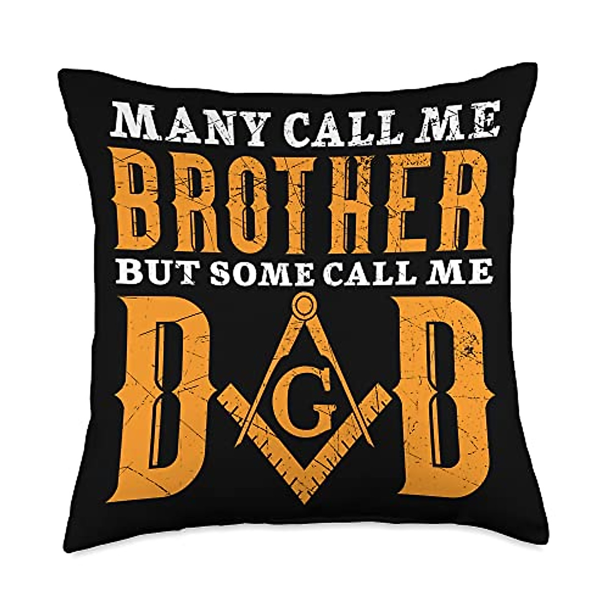 Freemason Mason Masonry SteMi Apparel Freemason Dad Masonic Fraternal Freemasonry Square Compass Throw Pillow, 18x18, Multicolor
