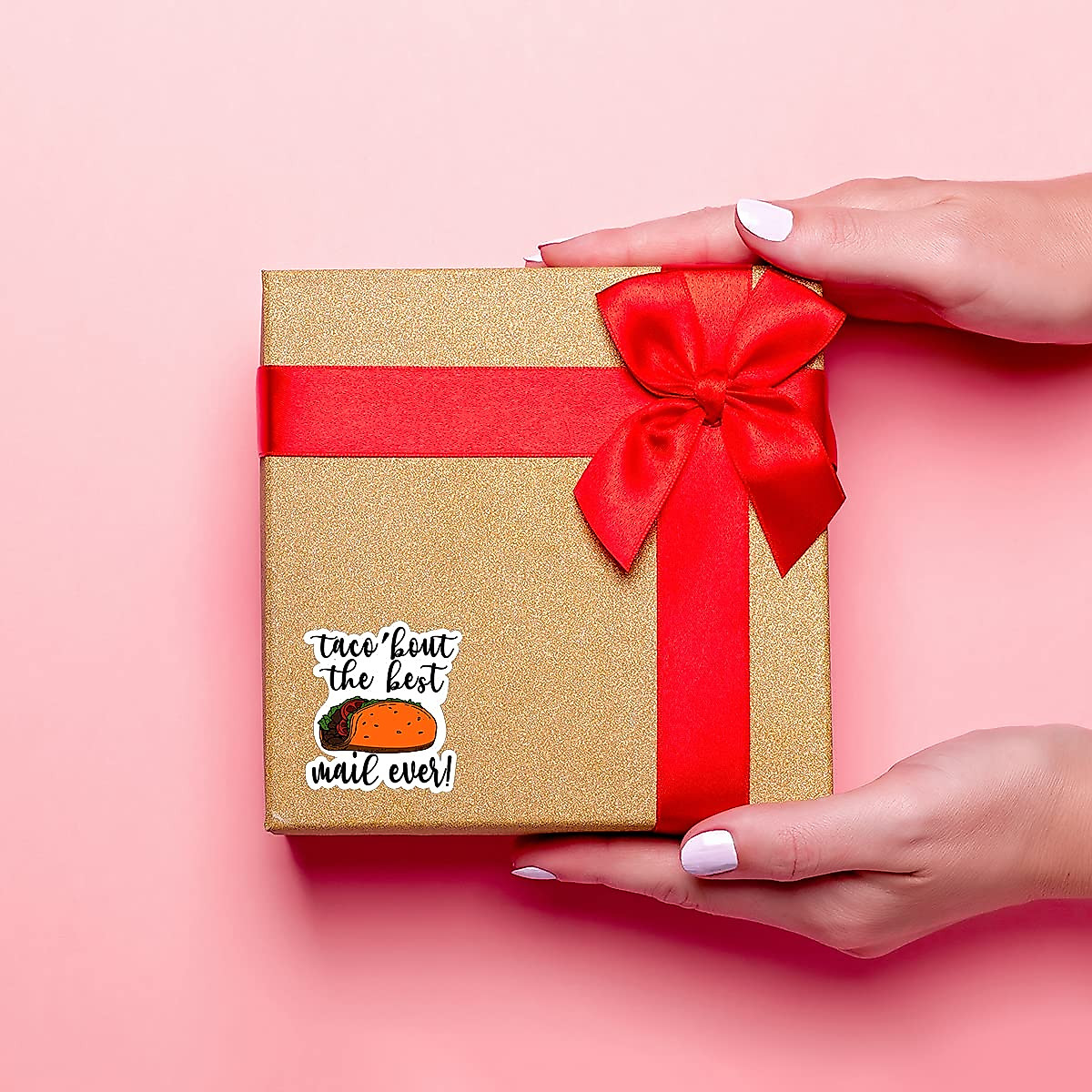 Littlefa Taco Bout The Best Mail Ever Stickers,Taco Stickers,Bakeries Stickers,Handmade Stickers,Small Business Stickers,Taco Mail Packaging Sticker for Small Business 500 PCS