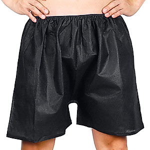 kekafu 50 Pcs Professional Salon Mens Black Boxer Shorts Disposable Mens Shorts Underwear Disposable Male Boxer Shorts Male Disposable Spa Underwear