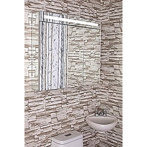 Fine Fixtures Bathroom Medicine Cabinet, Aluminum, Recessed/Surface Mount, 36" x 30", 3 Door, Mirrored Interior w/LED