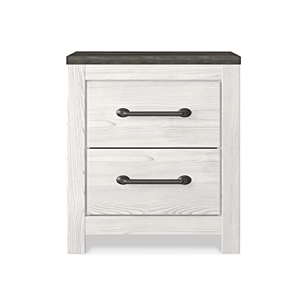 Signature Design by Ashley Gerridan Coastal Two Drawer Nightstand, White/Gray