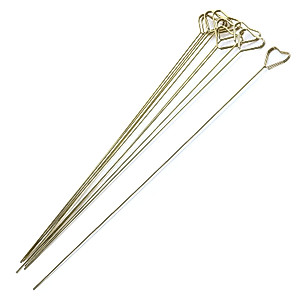 Bitray 10PCS Gold Floral Place Card Holder Pick Heart Shape Metal Wire Floral Place Card Holders