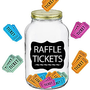 Large Coin Bank Jar for Adults - Giant One Gallon Glass Piggy Bank for Adults with Gold Slotted Metal Lid, Clear Tip jar for Money, Coin Jar for Adults, Money jar for Adults, Raffle Ticket Holder