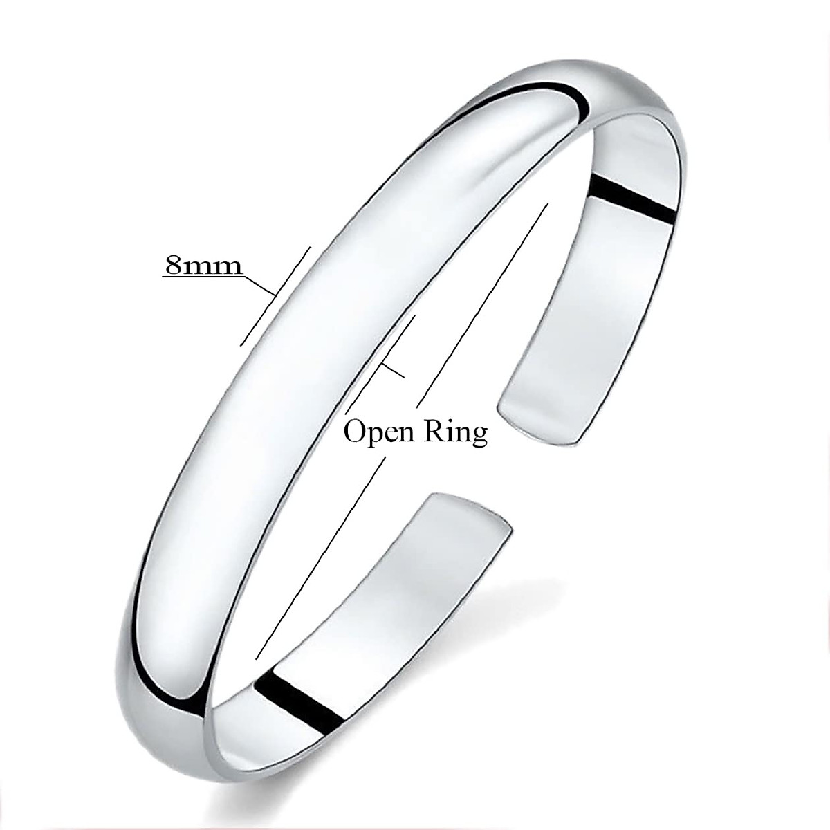 Harlorki Shiny 925 Silver Plated Adjustable Open Bangle Cuff Bracelet Love Friendship Gift Personalized Costume Jewelry for Women Lady