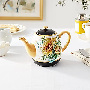 Certified International Sunflower Fields 40 oz. Teapot, Multi Colored