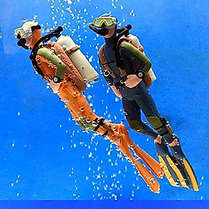 WAYUTO Fish Tank Diver Floating Ornament - Aquarium Decoration Scuba Diver Figurines Mini Swimmers Figurines for Home Decor Fish Tank Landscape Ornament Blue