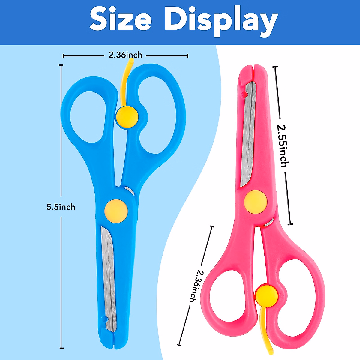 BURVAGY 45-Pack Preschool Training Scissors,Children Safety Scissors,Blunt Kids Craft Scissors,Pre-School Training Scissors,Art Craft Scissors…