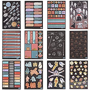 Star Wars x Erin Condren Classic Sticker Book - 254 Stickers Total. 12 Mixed Metallic Sticker Sheets. 5" x 7.75". Fun and Functional Star Wars Designs by Erin Condren.