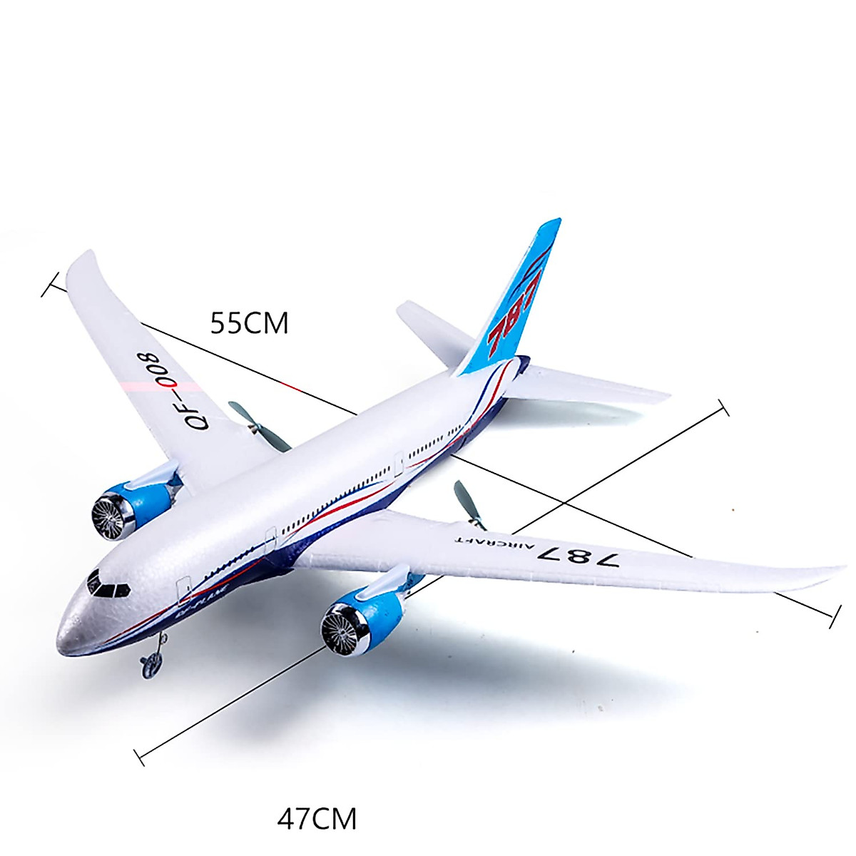 OTXKOO Remote Control Airplane, 2.4Ghz DIY 3 Channels RC Plane, Remote Control Airplane Ready to Fly, RC 787 Dreamliner for Advanced Wingspan 550mm （2 Batteries